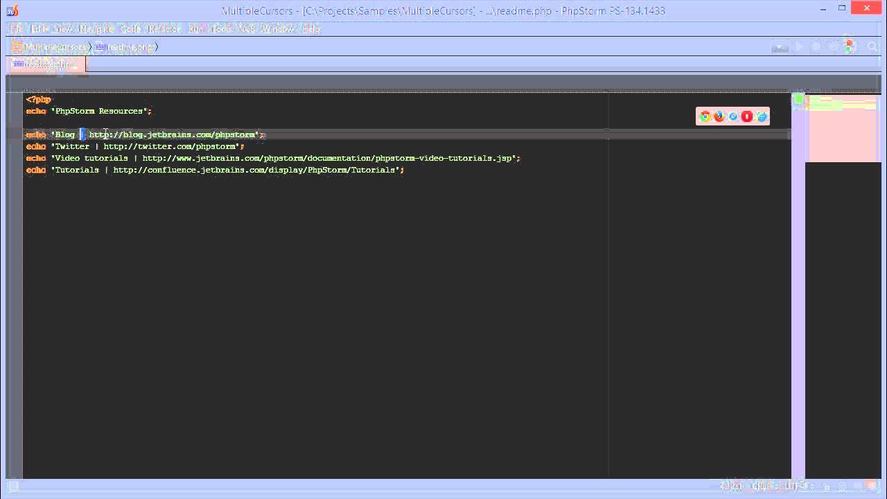 PHP - Multiple Selection in PhpStorm 8 and other IntelliJ IDEA-based IDEs - YouTube