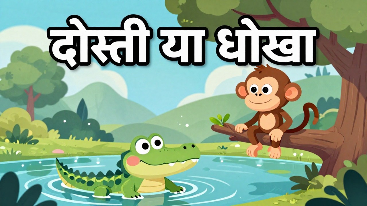 Bandar Aur Magarmachh Ki Kahani 🐒🐊 | Clever Monkey Story in Hindi - YouTube