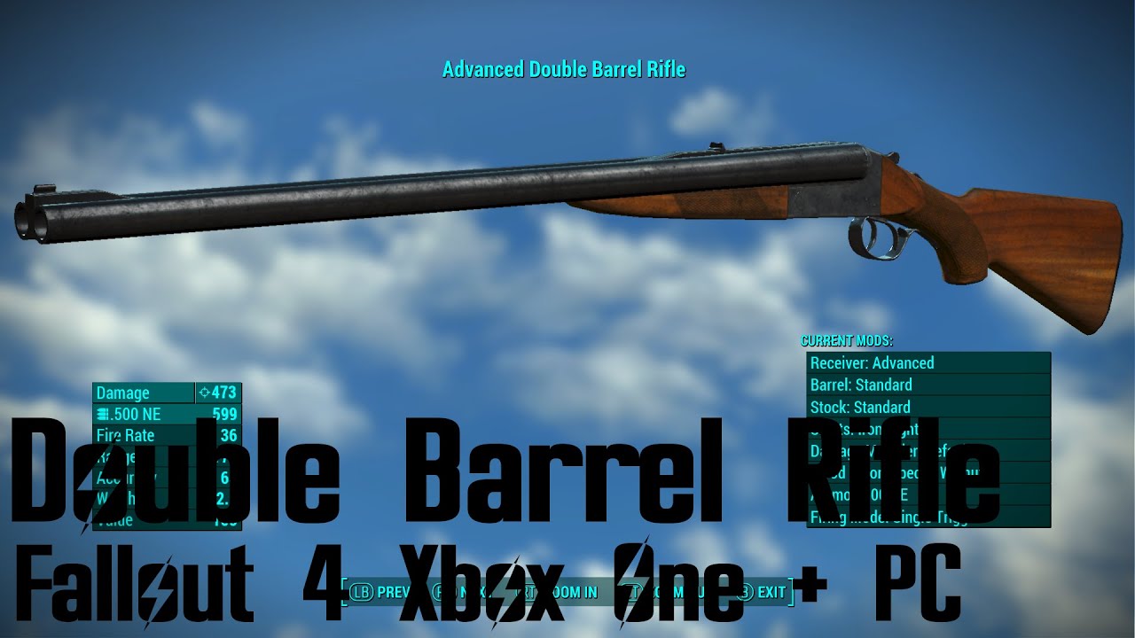 Double Barrel Rifle Mod Fallout 4 Xbox One (XB1) And PC #Fallout4 # ...