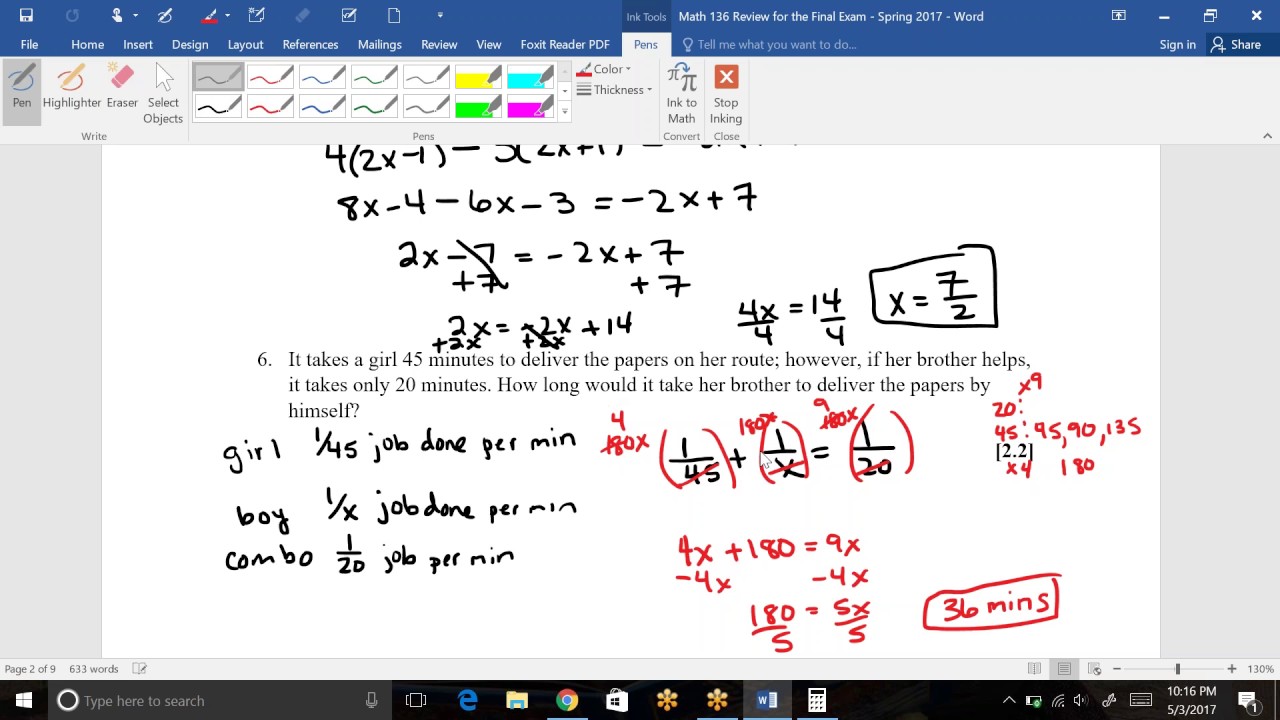 Math 136 Final Review Part 1 - YouTube