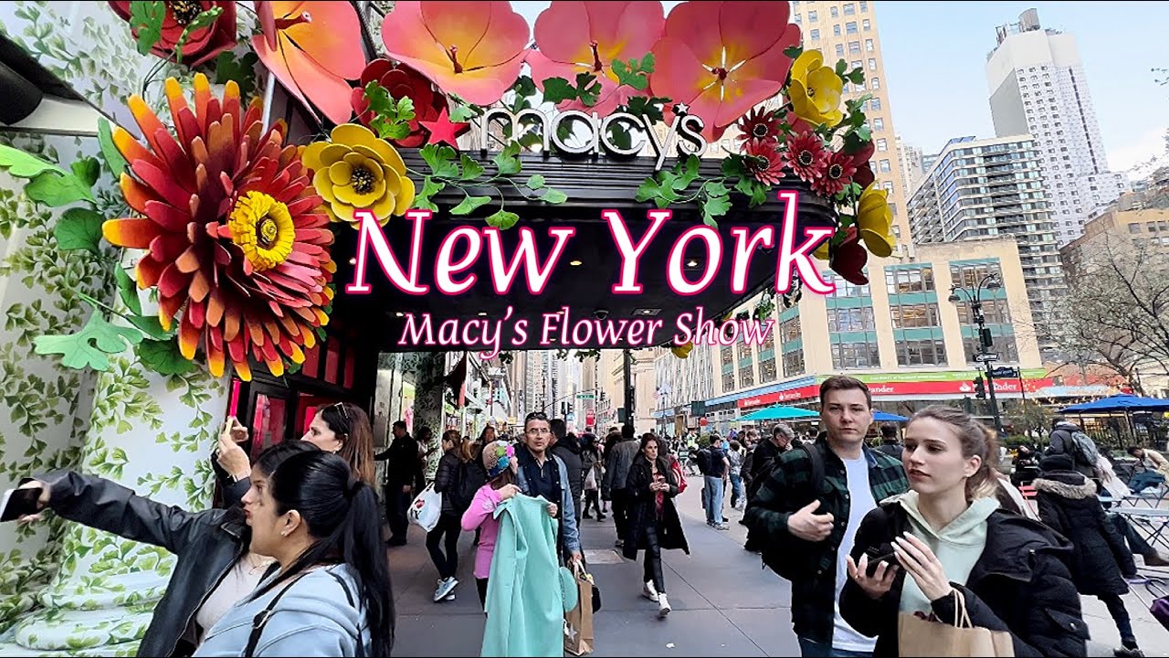 [4K] "NYC Spring Walk Easter Weekend🌸 Macy's Flower Show💐 ft. Dior ...