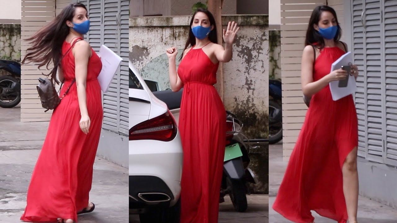 Nora Fatehi Looking Vary H0T In Beautiful RED Color Gown 🔥 🔥 🔥 🔥 - YouTube