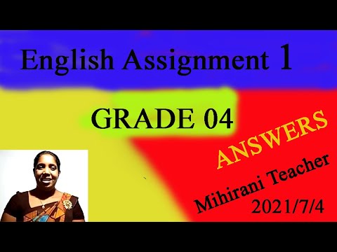 GRADE 4 ENGLISH ASSIGNMENT ANSWERS - YouTube