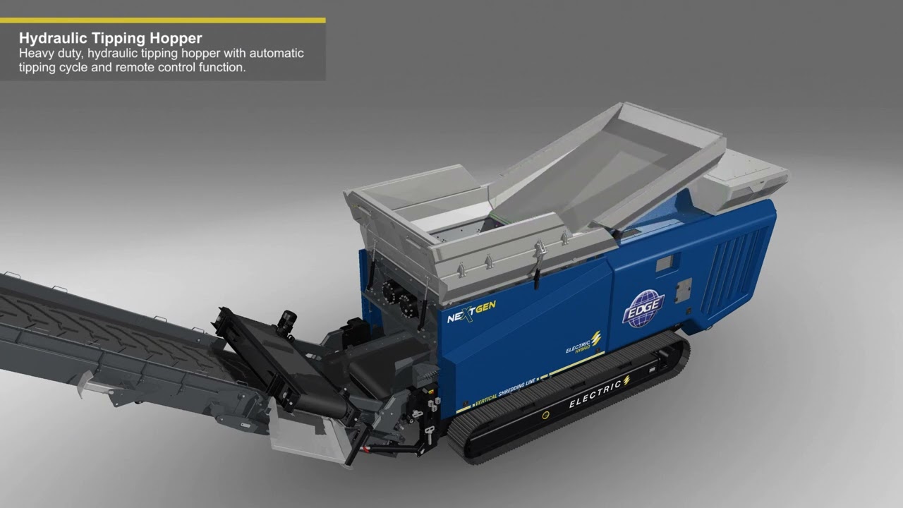 Electric hybrid Waste Shredder - EDGE VS420E - YouTube