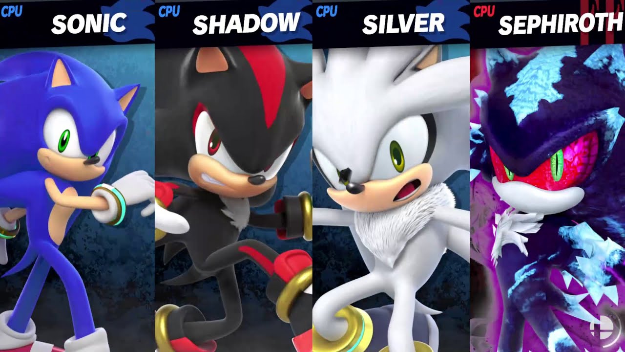 06 Sonic & Moveset Shadow & Moveset Silver vs Mephiles (Sephiroth) SSBU Quickie - YouTube