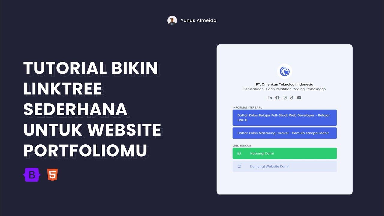 Tutorial Bikin Linktree Sederhana Menggunakan Bootstrap - YouTube