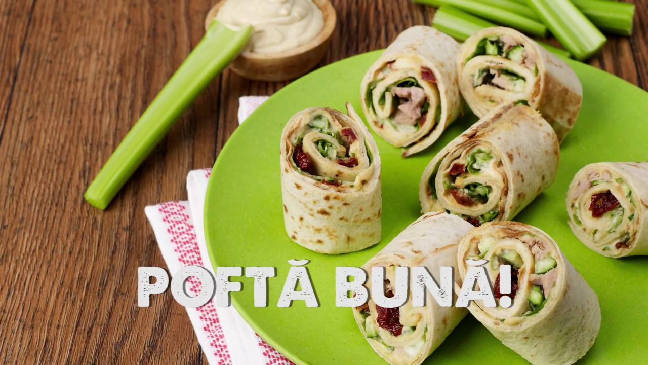 Wrap cu humus si ton - YouTube