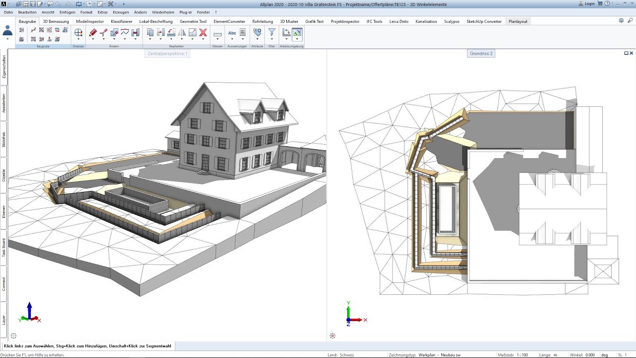 Allplan Landschaftsarchitektur - Gelände und Baugrube - YouTube