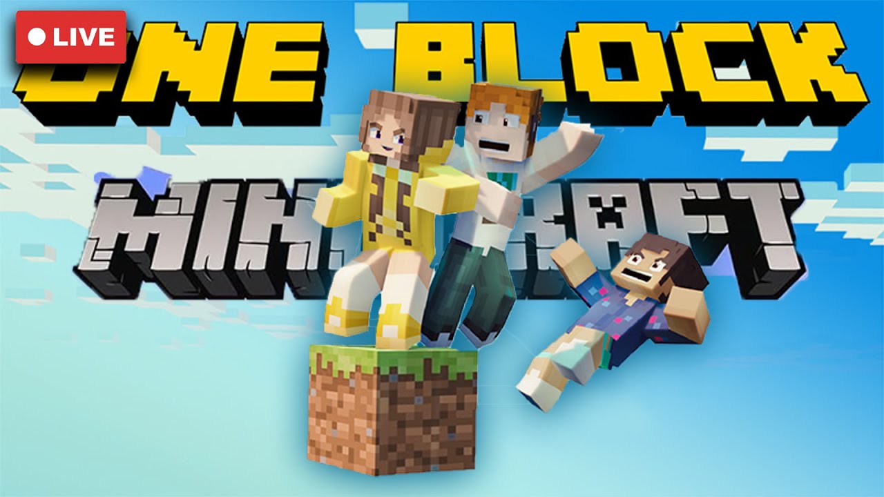 🔴 LIVE | කැටයක් උඩ මරාගමු | Minecraft : One Block Challenge @VINNA ...