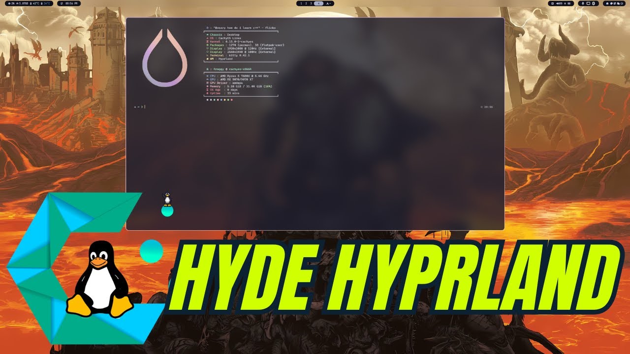 HyDe Hyprland - Cachy OS Linux | Chatting only - YouTube