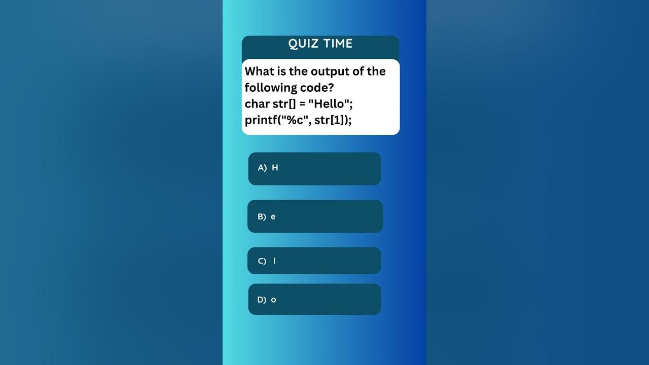 C Programming Quizdetailed Explanation In Comments👉 Stringscoding