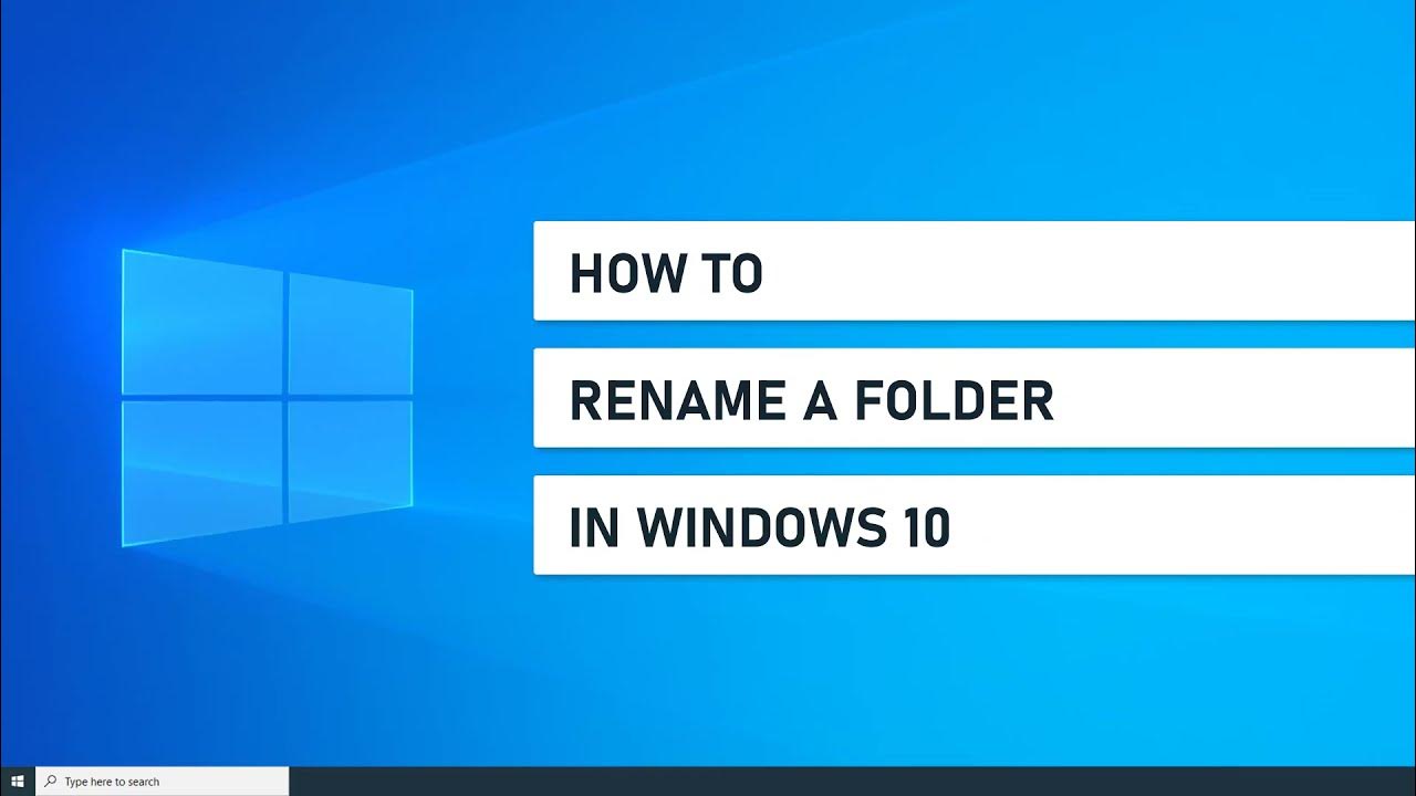 How To Rename A Folder In Windows 10 - YouTube
