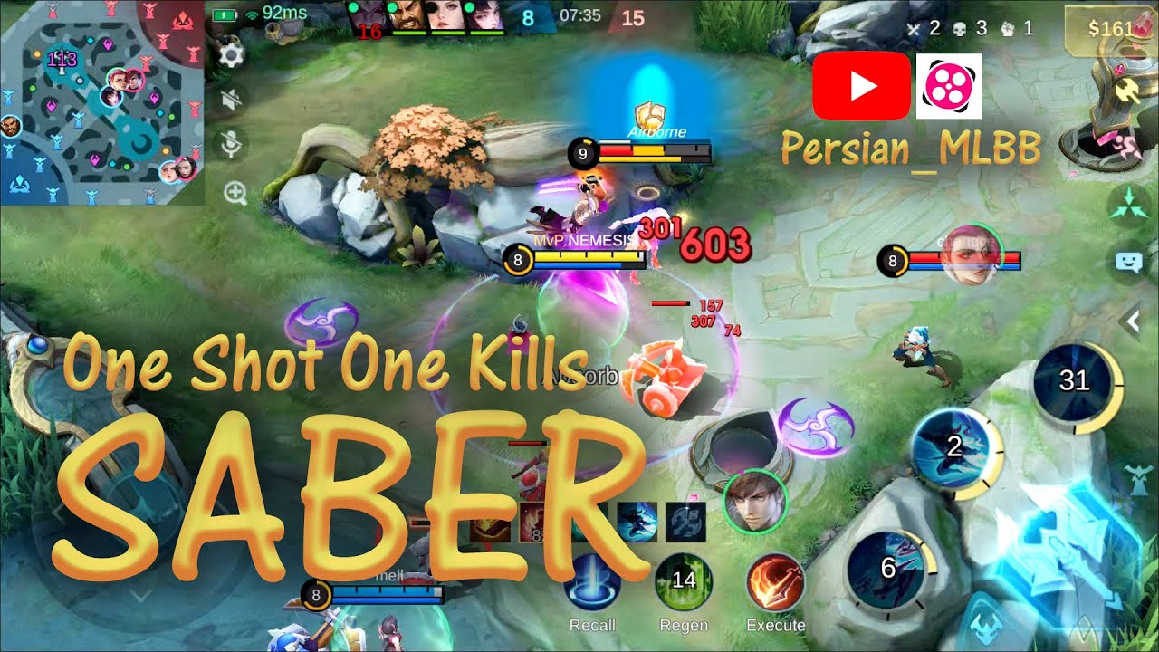 Saber one shot one kills, solo rank - YouTube