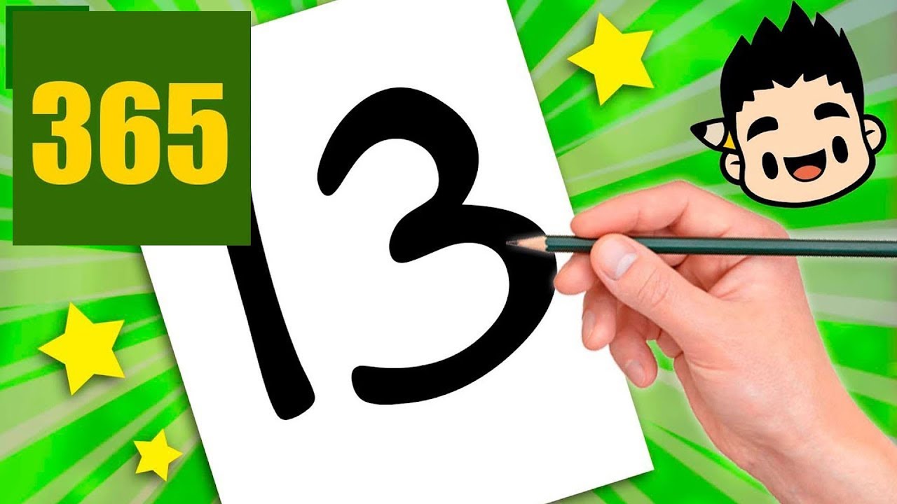 INCREDIBLE TRICK WITH NUMBER 13 - DRAWING WITH NUMBER 13 - YouTube