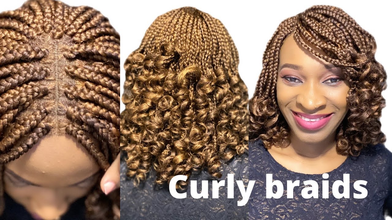 How to: Easy curly box braided wig with no closure || using perm rods ...