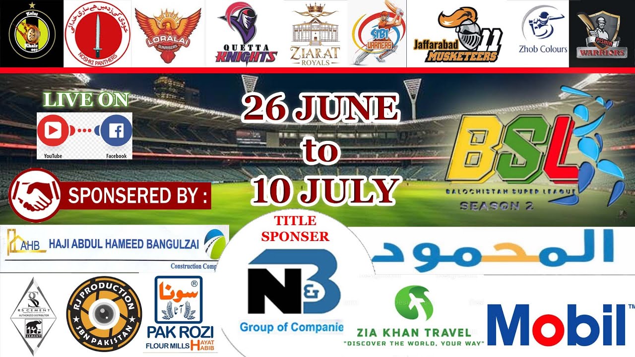 BSL SEASON 2 | QUETTA KNIGHT VS JAFFARABAD MUSKETEERS | RJ PRODUCTION ...