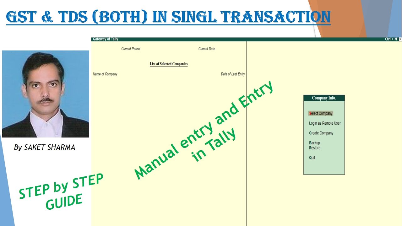 gst with tds entry in tally erp 9 - YouTube