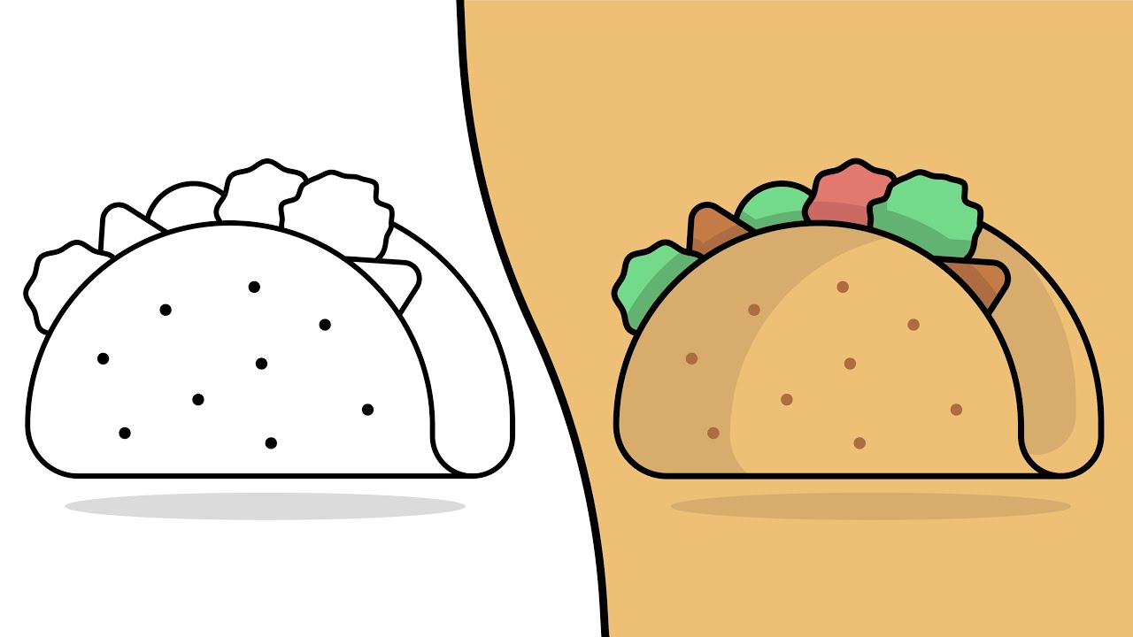 How to design taco in adobe illustrator / taco Design in illustrator ...