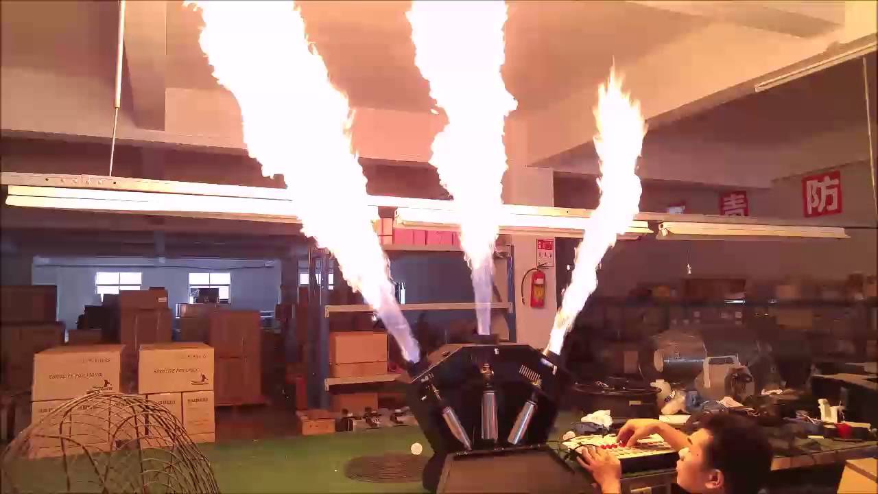 3 heads fire jet machine for events - YouTube