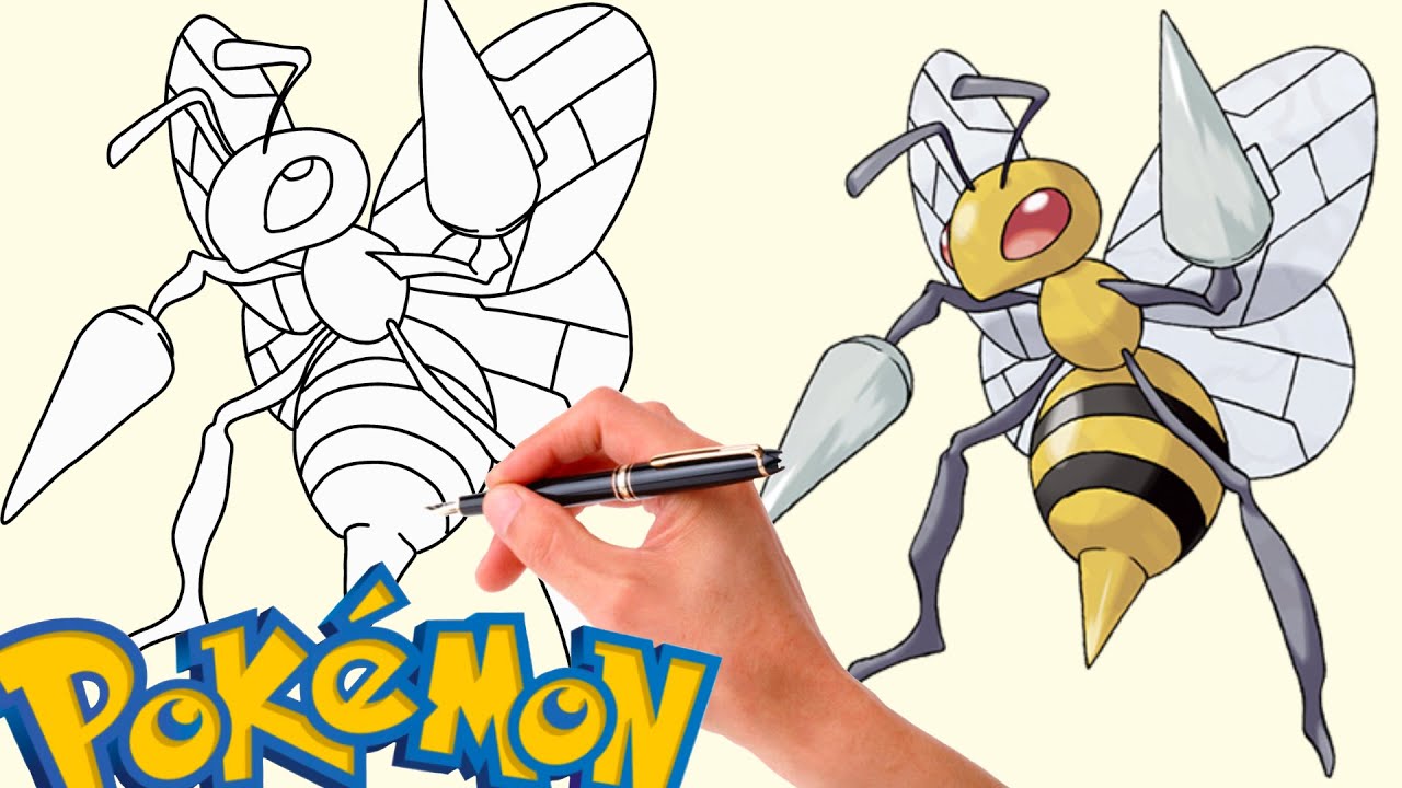 Wie zeichnet man BIBOR (Beedrill) Pokémon #0015 | Generation 1 - YouTube