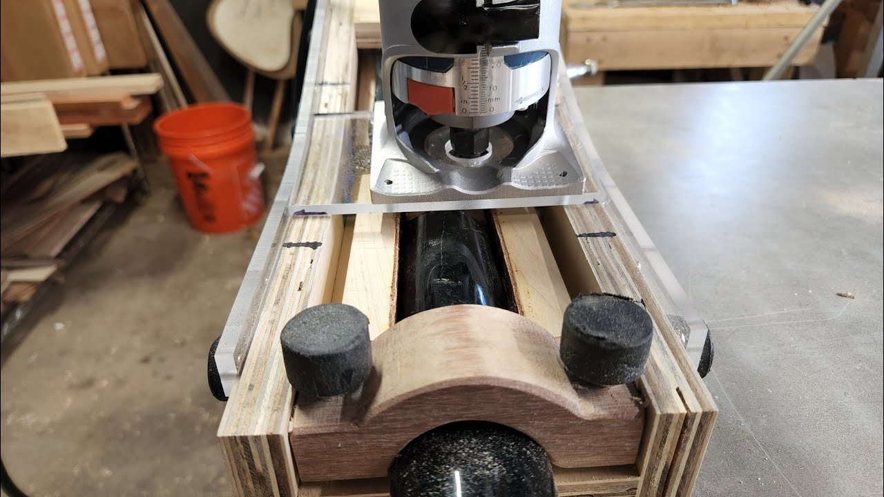 Spline tool router sled for broken headstocks - YouTube