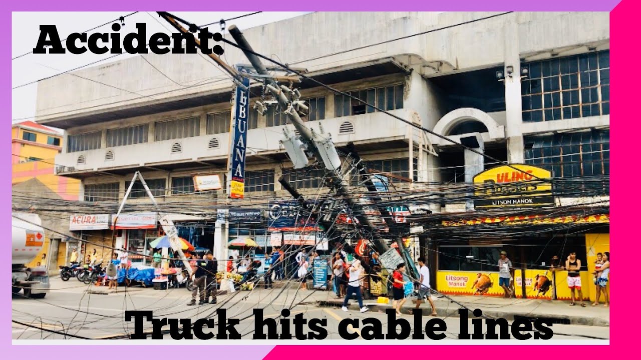Accident: Truck hits cable lines - YouTube