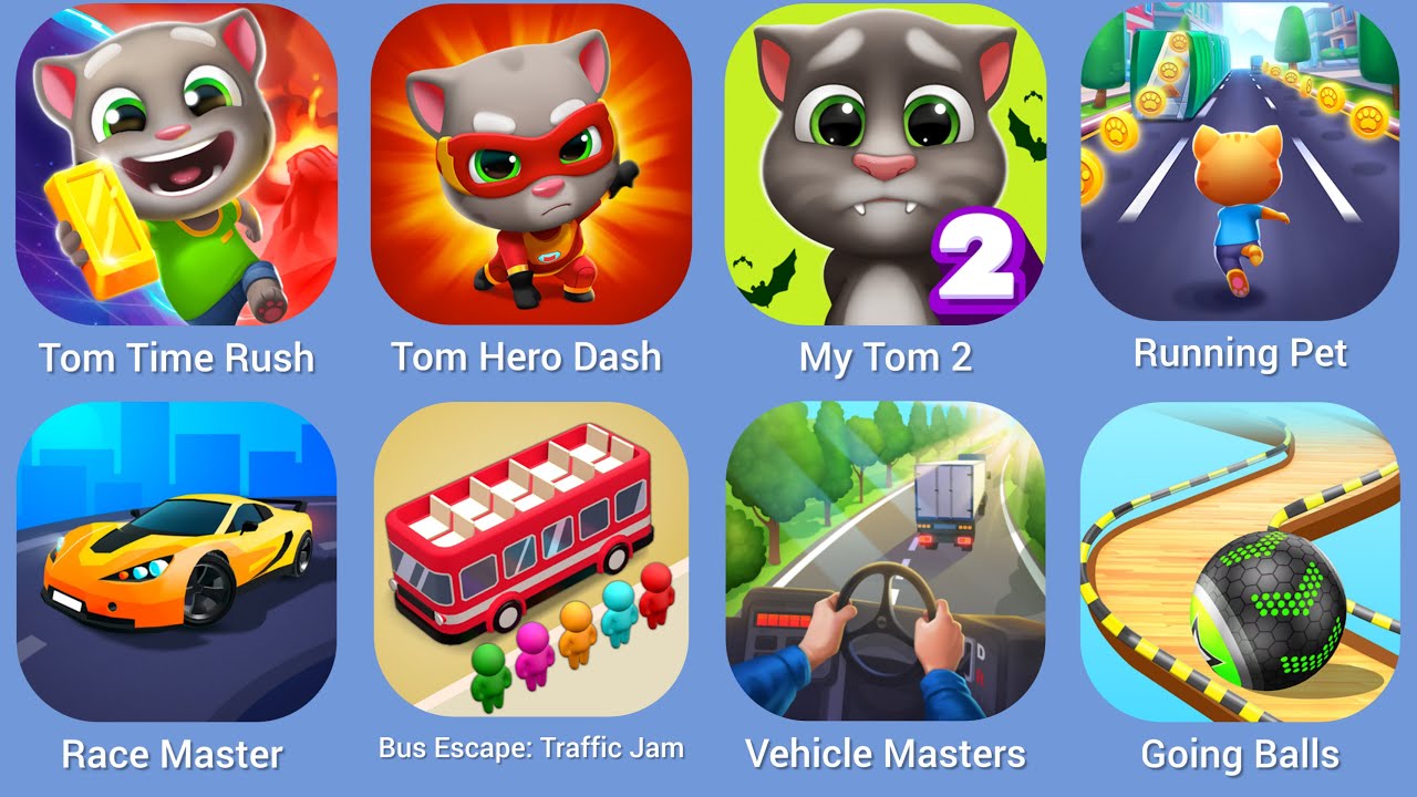 Tom Time Rush, Tom Hero Dash, My Tom 2, Running Pet, Race Master, Bus ...