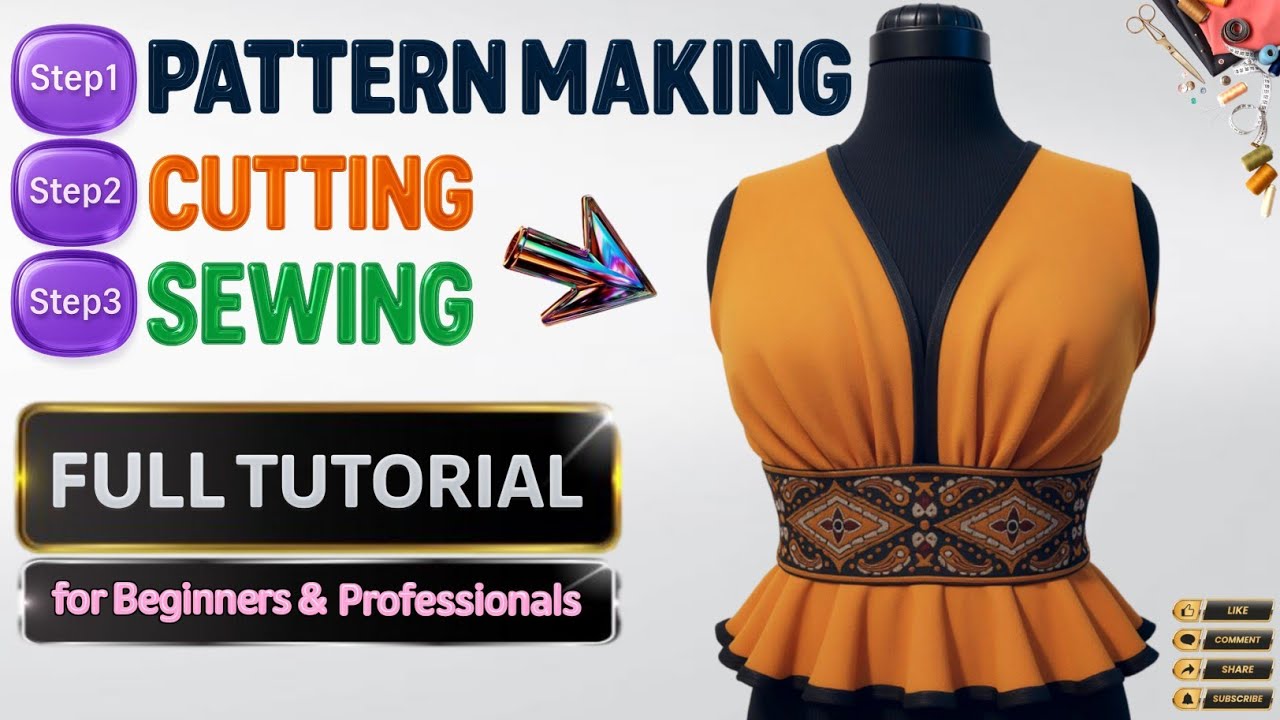 Complete Pattern Making, Draping, Cutting & Sewing Tutorial | Step-by ...