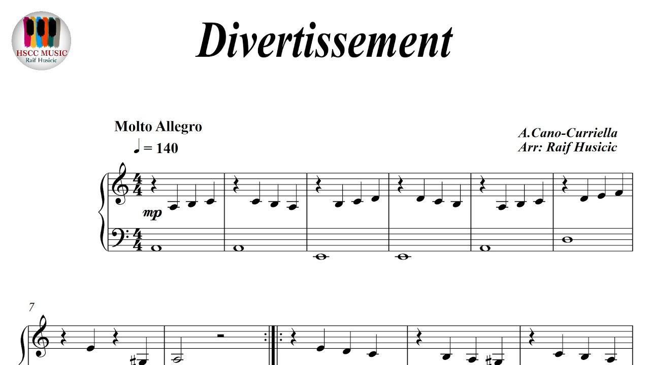 Divertissement - Antonio Cano Curriela, Piano Sheet Music, Piano ...