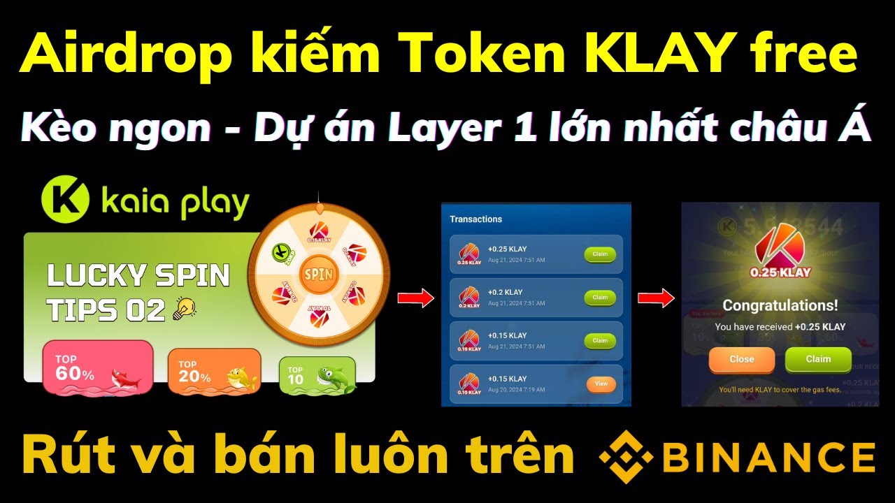 Hướng dẫn kiếm Token KLAY free - Bán luôn trên Binance | Kaia Play - YouTube