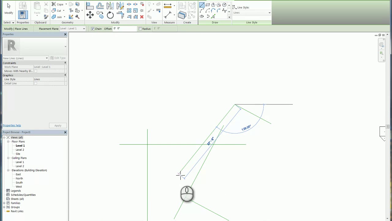 Revit Draw Perpendicular Lines - YouTube