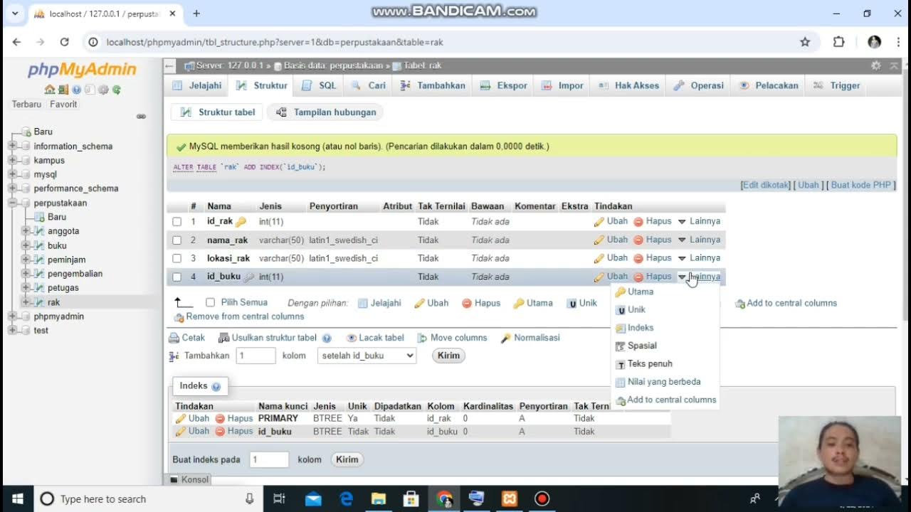 CARA MEMBUAT DATABASE PERPUSTAKAAN DENGAN MENGGUNAKAN LOCALHOST ...