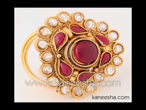 Traditional Gold Indian Ring, Pearl Fashion Ring Designs - YouTube