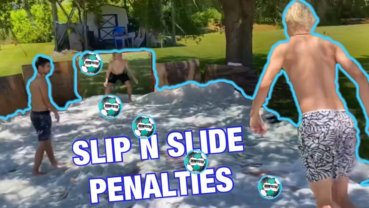 EXTREME SLIP N SLIDE PENALTY SHOOTOUT CHALLENGE - YouTube