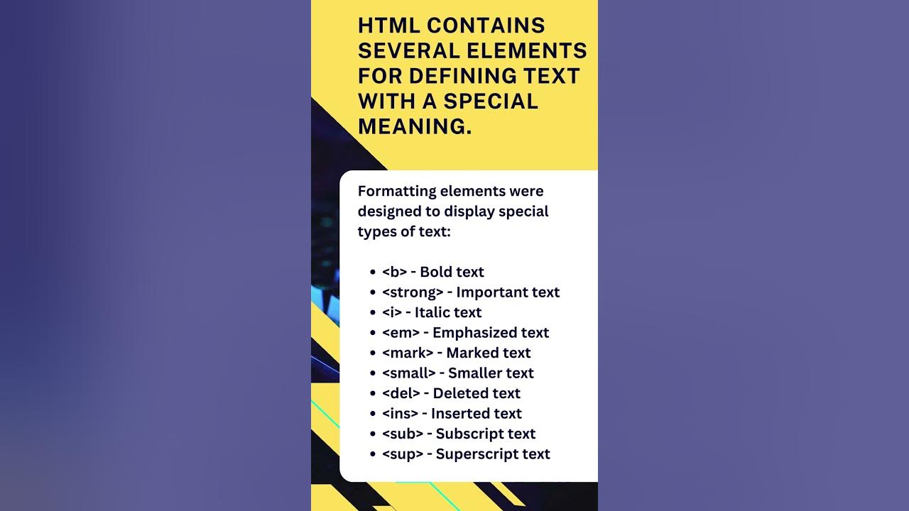 HTML Text Formatting - YouTube