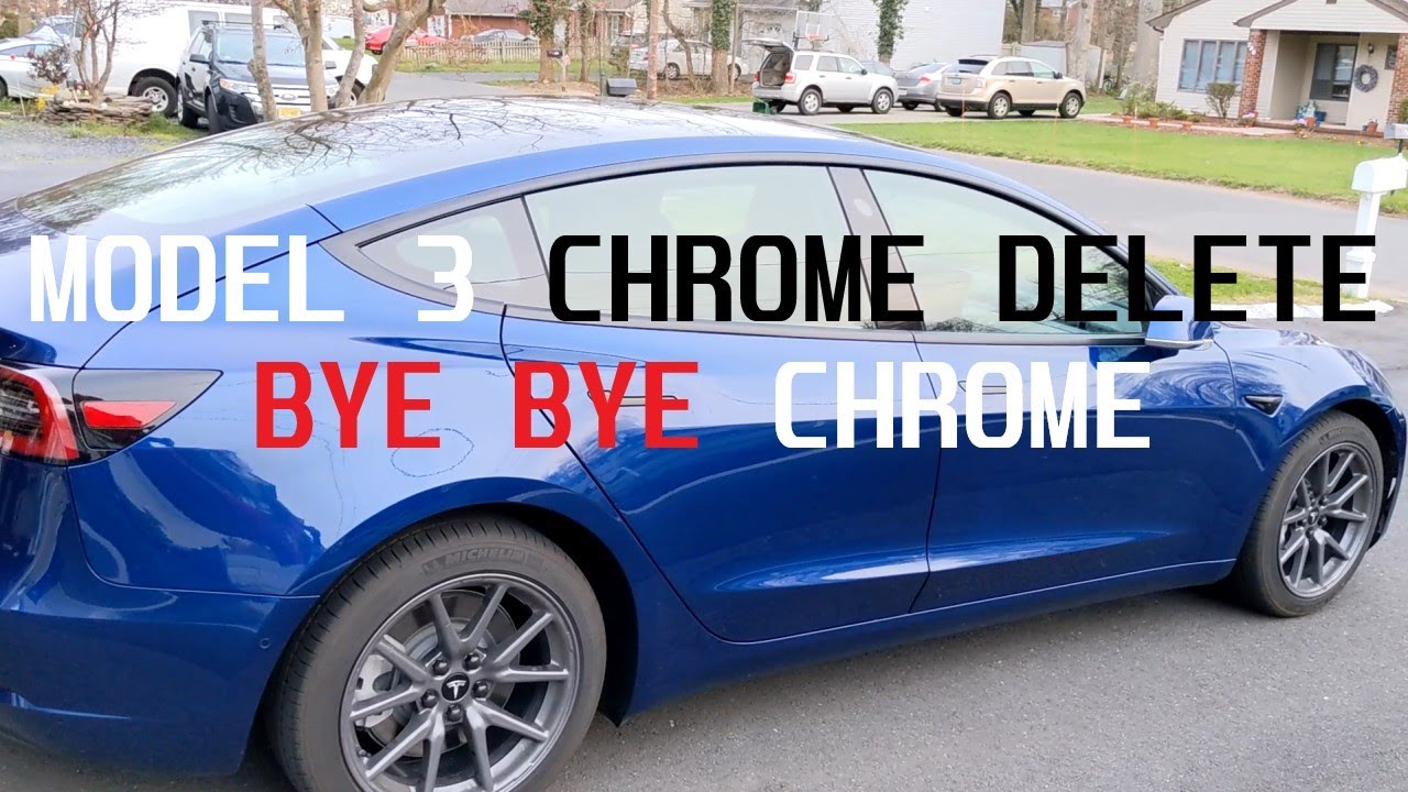 Tesla Model 3 Chrome Delete Before and After - YouTube