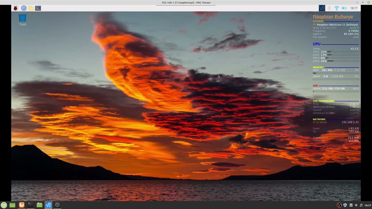 Install conky on a Raspberry Pi 4 running the bullseye OS - YouTube