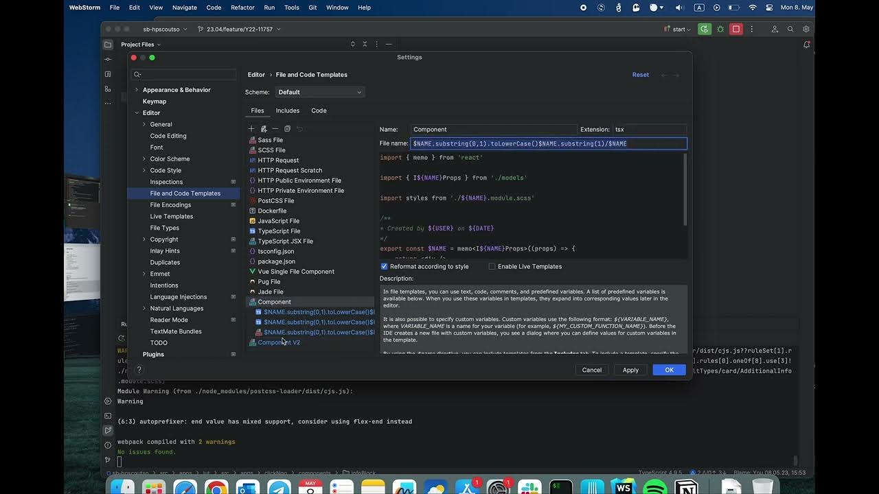 WebStorm: React component template - YouTube