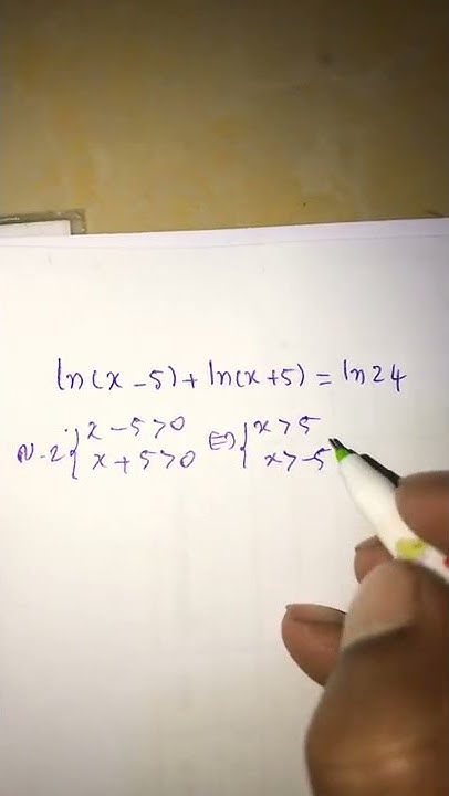 Solving logarithm’s equation ln(x-5)+ln(x+5)=ln24 part1 - YouTube