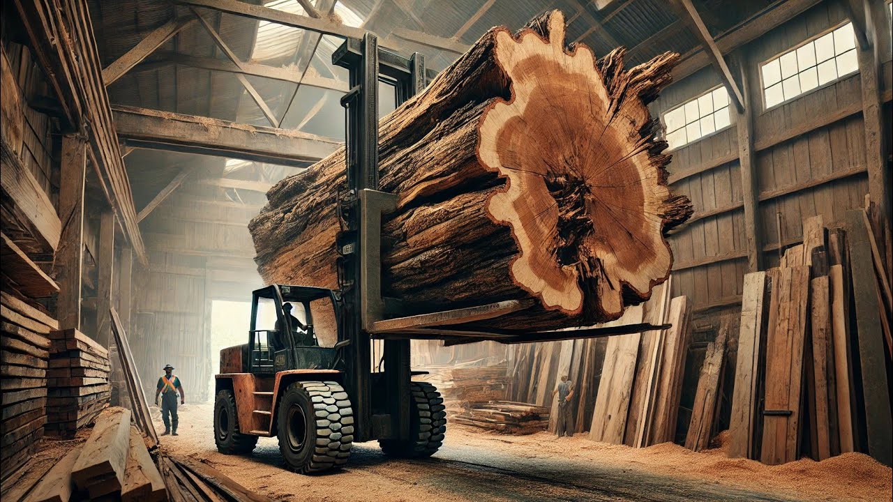 Extreme Sawmill Action: Cutting the Largest Logs for Wood Slabs - YouTube