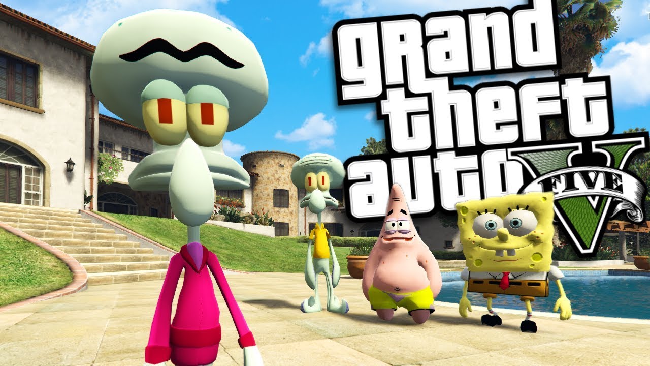 SPONGEBOB'S "SQUILLIAM FANCYSON" MOD (GTA 5 PC Mods Gameplay) - YouTube
