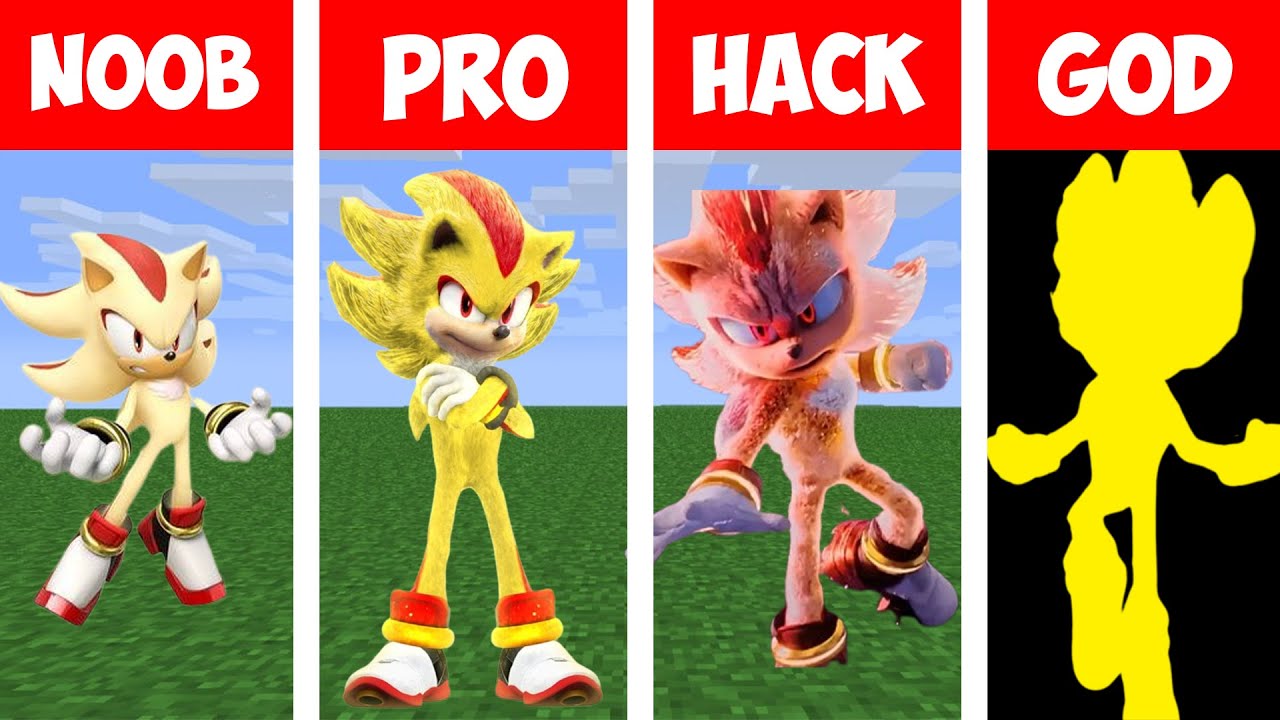Super Shadow NOOB vs PRO vs HACKER vs GOD MINECRAFT Pixel Art - YouTube