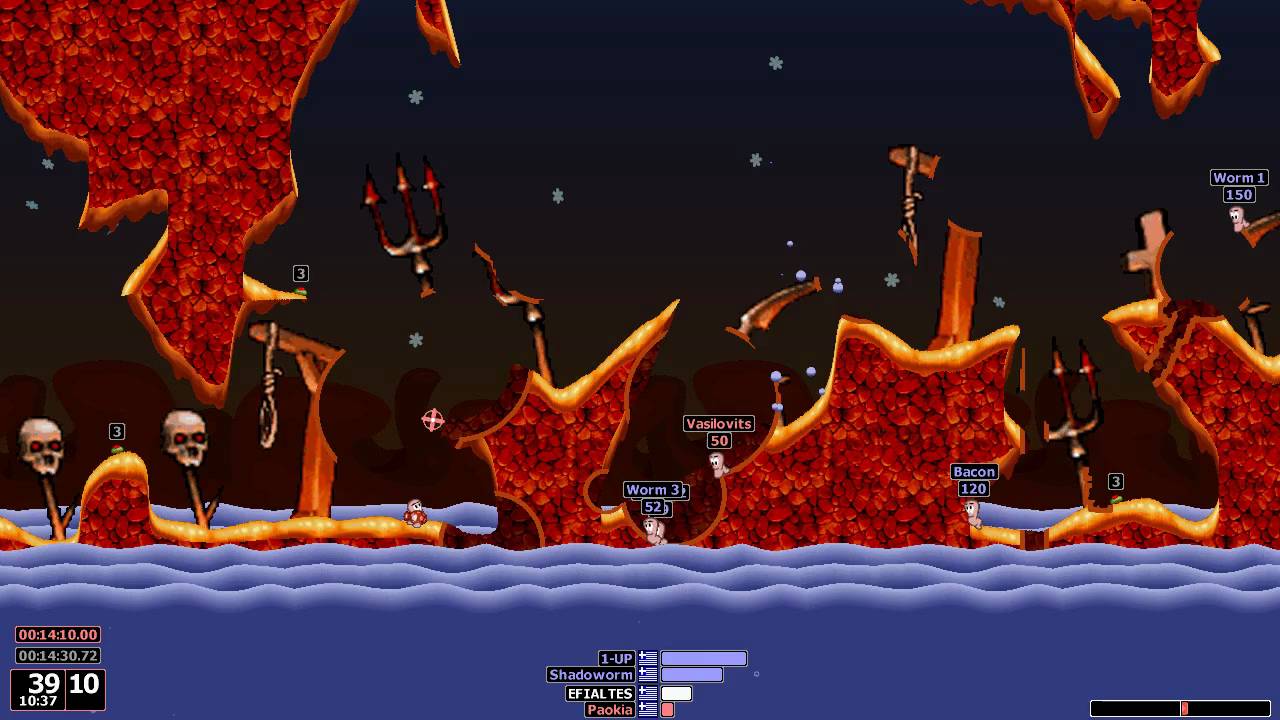 Worms Armageddon unlucky cluster bomb shot - YouTube