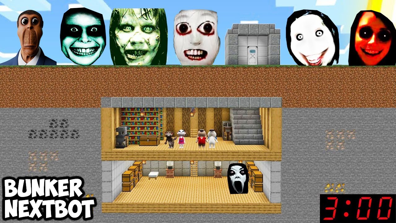 SURVIVAL BUNKER WITH JEFF THE KILLER NEXTBOT AND OBUNGA FRIENDS in ...