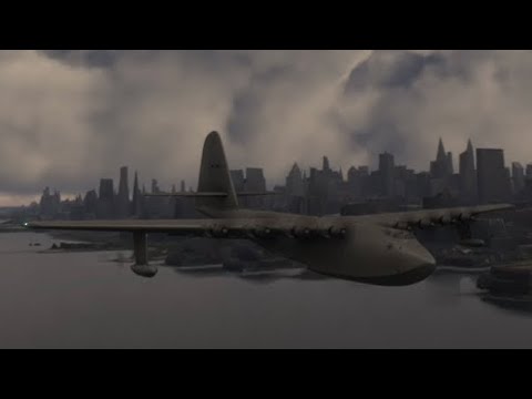Butter Landing Hughes H-4 Hercules Landing at Houston River Manhattan # ...