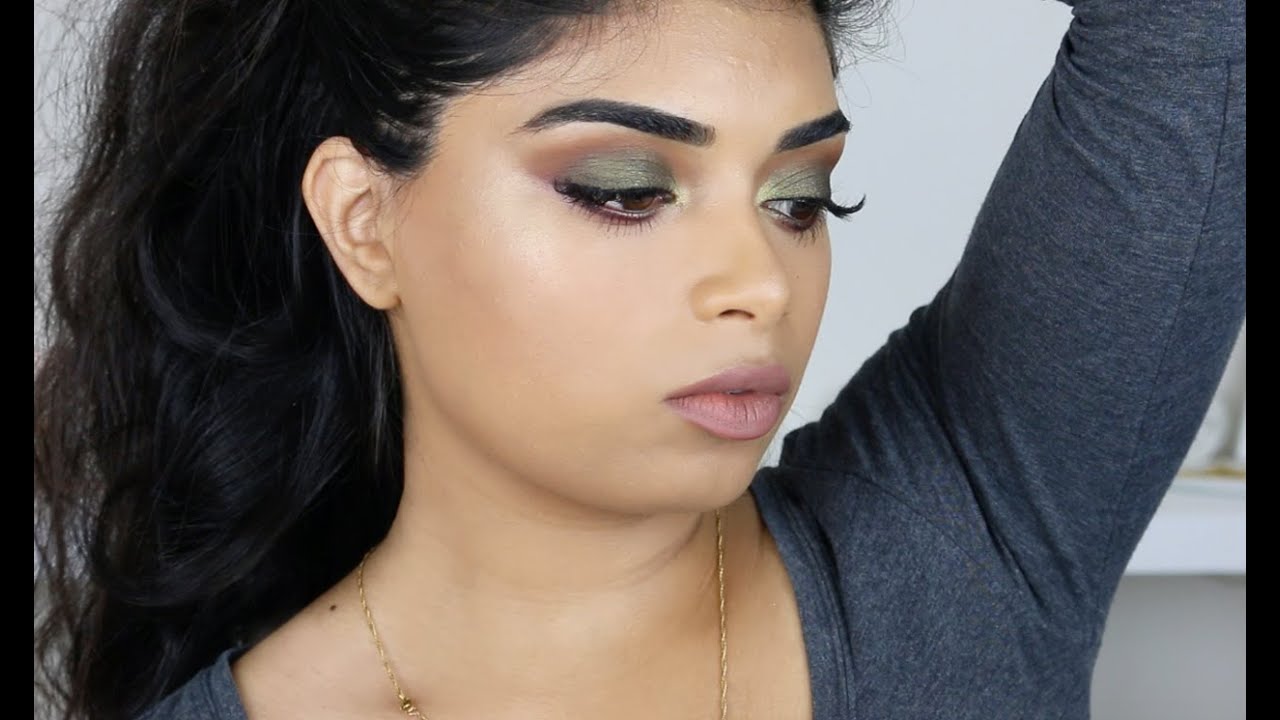 TUTORIAL: Eid Makeup // Mossy Green Eyes + Nude Lips ♡ - YouTube