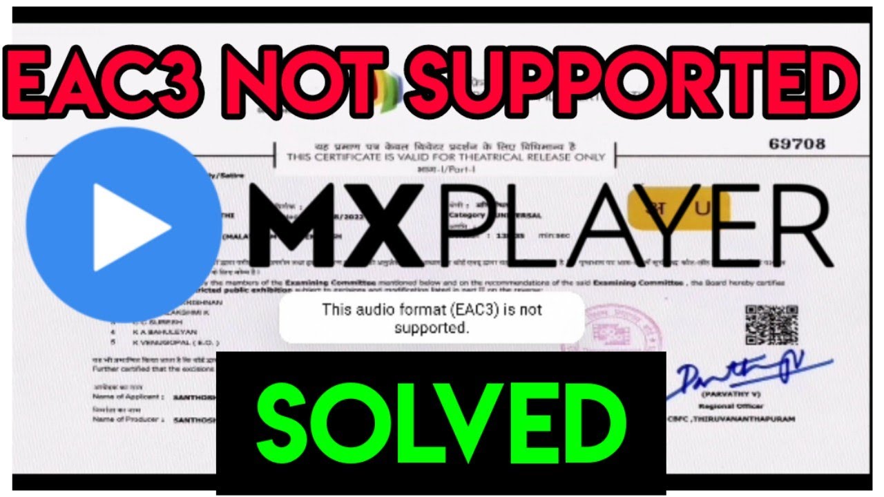 eac3 Not Supported in MX Player Malayalam | MX Player audio problem | Malayalam Tech Channel ...