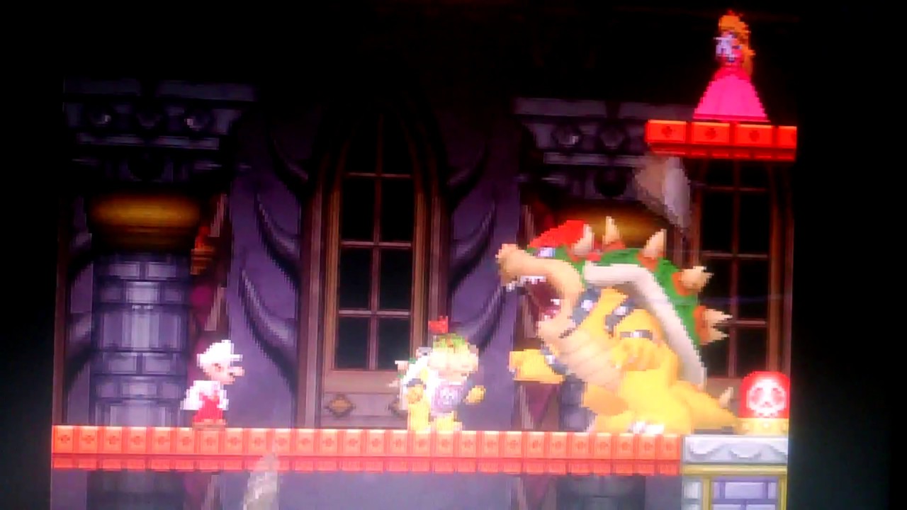 New Super Mario Bros Final Battle Fire Mario vs Bowser and Bowser Jr ...