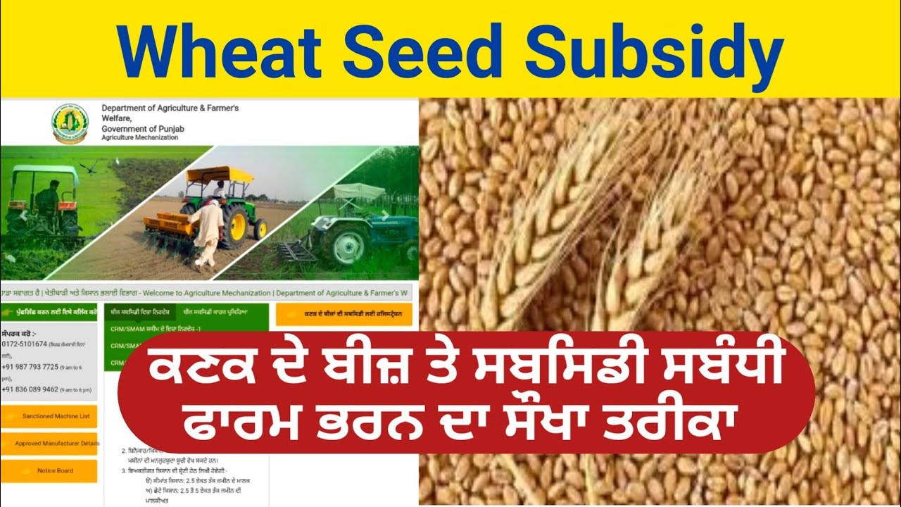 Wheat Seed Subsidy ( ਕਣਕ ਦੇ ਬੀਜ਼ ਤੇ ਸਬਸਿਡੀ ਸਬੰਧੀ ਫਾਰਮ ਭਰਨ ਦਾ ਸੌਖਾ ਤਰੀਕਾ ...