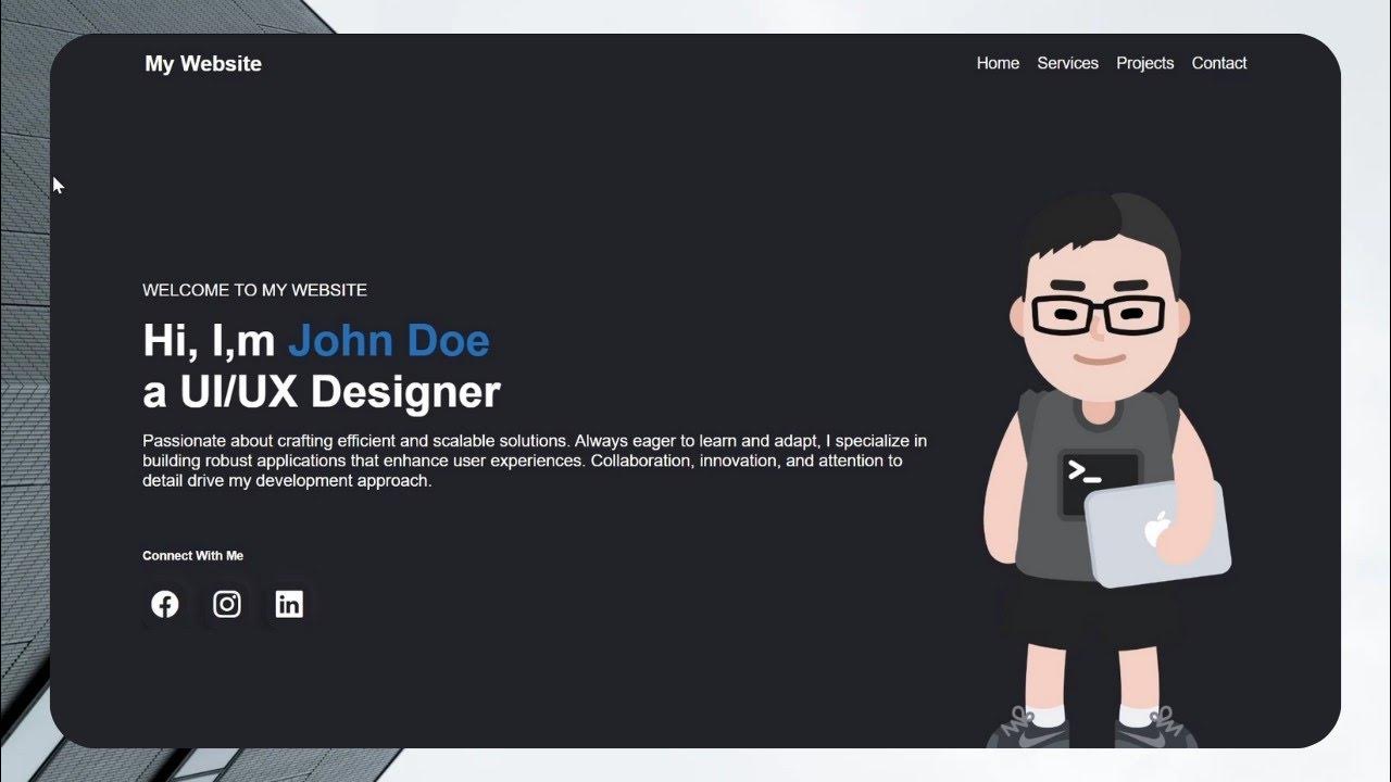Build Animated portfolio website using html css from scratch. | Complete explanation line by ...